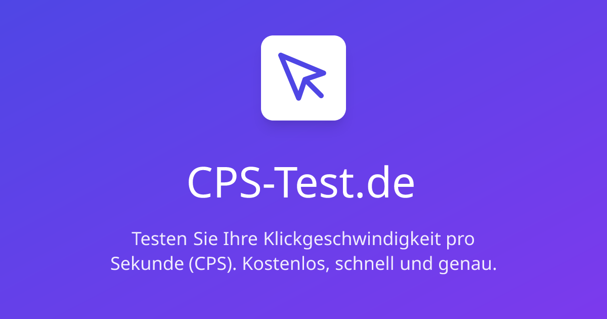CPS Test - Wie schnell kannst du klicken? (Click per Second)